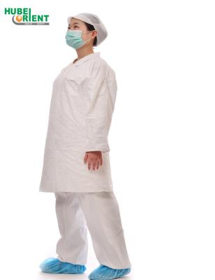China Medical Protective Disposable Tyvek Lab Coat With Zipper And Elastic Cuffs for factory use for sale