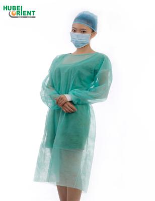 China Disposable Waterproof PP Non Woven Isolation Gown With Knitted Wrist for sale