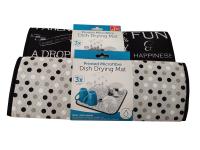 China Microfiber Quick Dry Kitchen Dish Drying Mat With Printing Designs All Polyester for sale