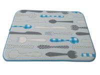 China Tableware Printing  Dish Drying Mat 15x20inch Reversible All Polyester for sale
