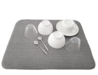 China 38x50cm Solid Colors Microfiber Dish Drying Mat  For Drying Dish Cups  Bottles for sale