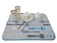 China Tableware Printing  Dish Drying Mat 15x20inch Reversible All Polyester for sale