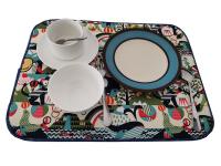 China Washable Microfiber Dish Drying Mat Colorful Printing  100% polyester for sale