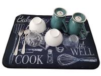 China Microfiber Dish Drying Printed Mat For Kitchen Absorbent Pads for sale