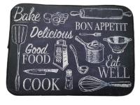 China Printing Black Microfiber  Dish Drying Mat Super Absorbent Pad for sale
