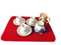 China Absorbent  Red Kitchen Dish Drying Mat Microfiber Fabric for sale