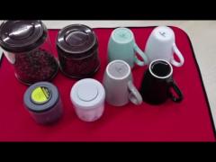 Glass Polyester 22 X 19in Red Eco Friendly  Dish Drying Mat With Rack Set