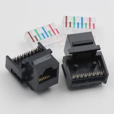 Cina Presa modulare nera 8p8c toolless Cat5E/di Cat5 RJ45 UTP 90 gradi in vendita