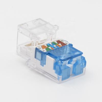 Cina Perforazione trapezoidale trasparente di AMP 8p8c dell'accoppiatore di Cat5e giù Rj45 la parete Jack in vendita