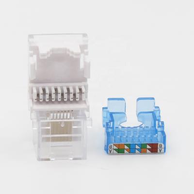 Cina Perforazione trapezoidale trasparente di AMP 8p8c dell'accoppiatore di Cat5e giù Rj45 la parete Jack in vendita