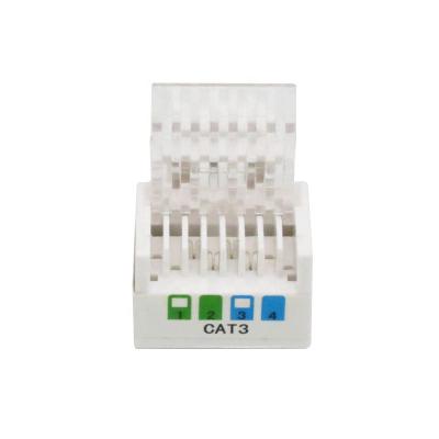 China 4 Pin Cat 3 Hoeksteen Jack Toolless, 90 Graad Modulair Jack Keystone Te koop