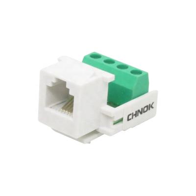 中国 Rj12 UTPのターミナル ブロックのコネクター90程度猫3の台形ジャック 販売のため