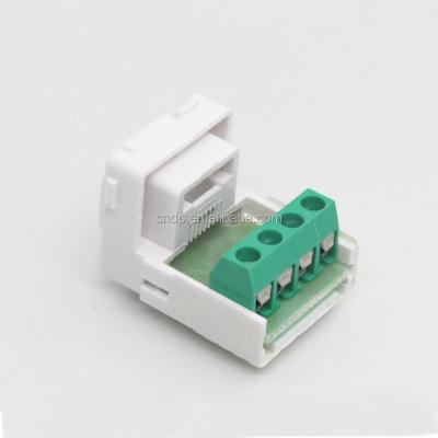 Cina perforazione trapezoidale dell'accoppiatore Cat3 Rj45 di 6p4c UTP Rj11 giù Jack Clipsal Terminal Rj 12 in vendita