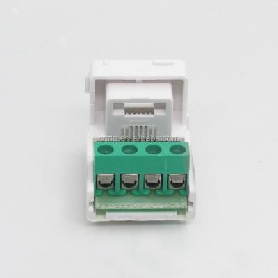 Cina perforazione trapezoidale dell'accoppiatore Cat3 Rj45 di 6p4c UTP Rj11 giù Jack Clipsal Terminal Rj 12 in vendita