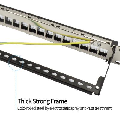 Cina Porto Cat6 Cat5e 1U Cat6A del quadro d'interconnessione del ftp STP 24 a 19 pollici in vendita
