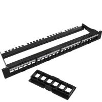 China AMP Cat6 Blank Patch Panel 24 Port 1U 19 Inch for Keystone Jack and Inline Coupler for sale