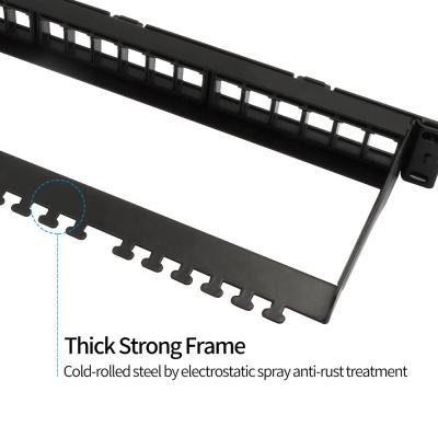 Cina Porto in bianco 1U a 19 pollici, CAT5E Jack Panel trapezoidale del quadro d'interconnessione di AMP Cat6 24 in vendita