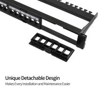 China AMP Cat6 Blank Patch Panel 24 Port 1U 19 Inch for Keystone Jack and Inline Coupler for sale