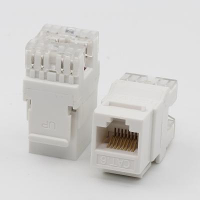 Cina Un gatto 6 Utp Jack 8P8C, accoppiatore in-linea da 180 gradi della chiave di volta bianca Cat6 in vendita