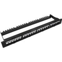 China 19 Inch 1U 24 Port Blank Keystone Patch Panel for Cat6 Cat5E Cat6A UTP for sale