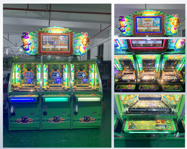 Close-up view of the Coin Pusher Game Machine mechanism