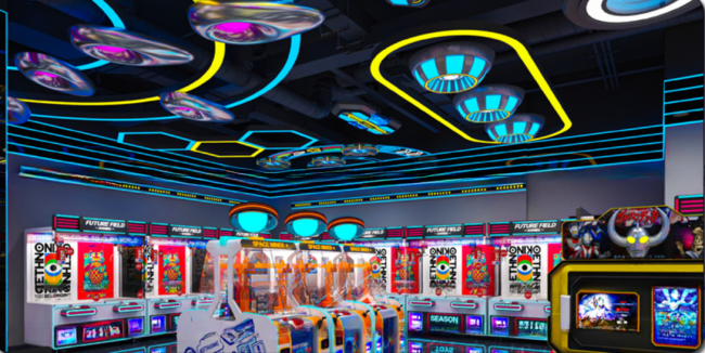 Our showroom with various arcade machines