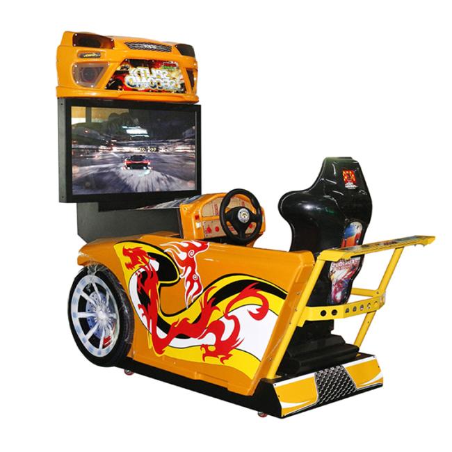 Front view of Need for Speed arcade racing game machine