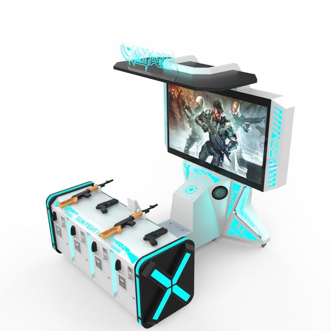 Close-up of player shooting controls and interface