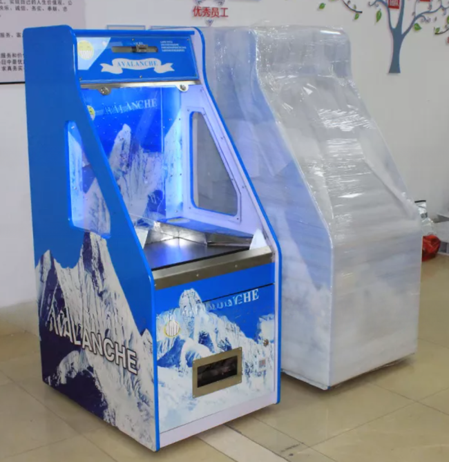 Coin pusher game in commercial setting