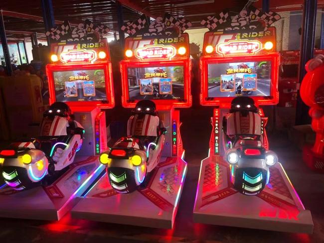 Arcade machine in amusement park setting