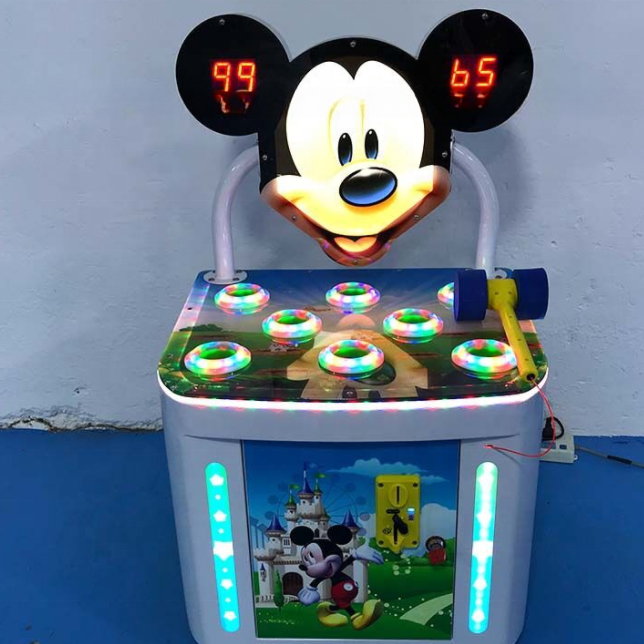 Front view of Whack the Mole game machine