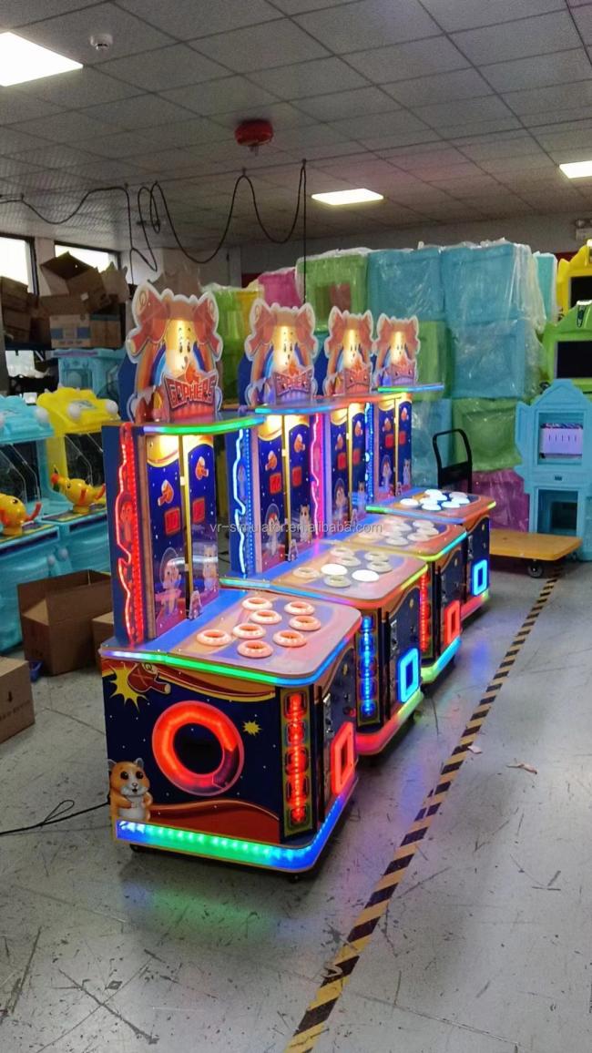 Detailed view of the scoring display and prize redemption area