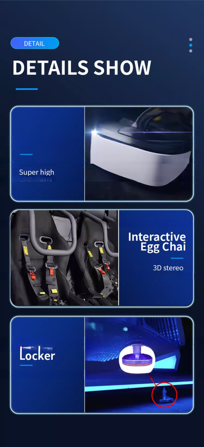 Side view of VR Simulator showing rotation mechanism