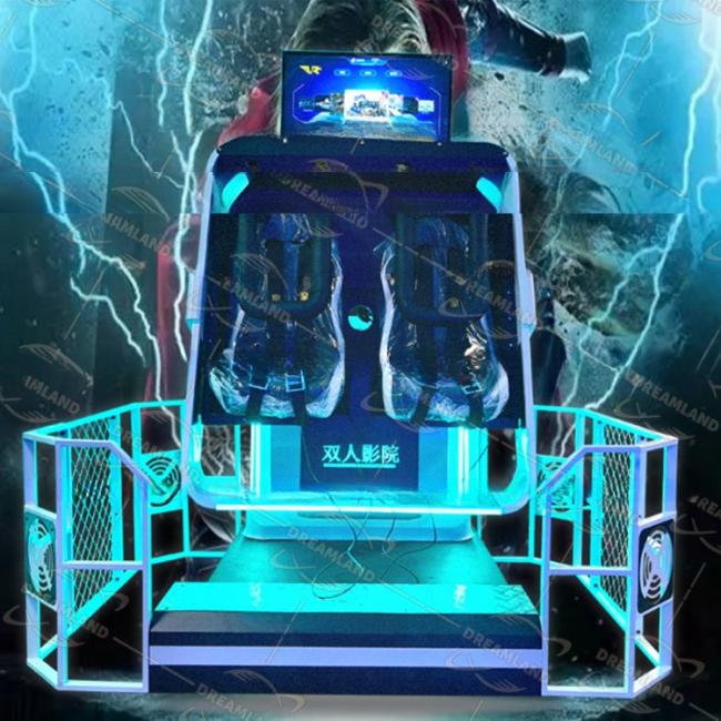 VR Simulator in operation with users experiencing virtual reality