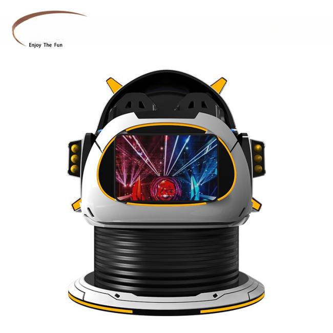 Side view of VR simulator showing dimensions and construction