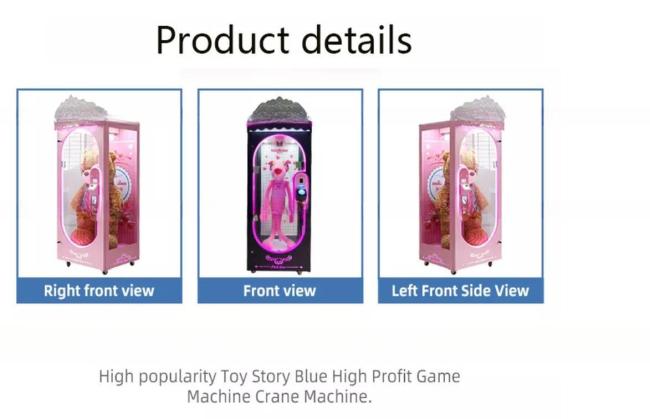 Close-up of prize compartment in crane machine