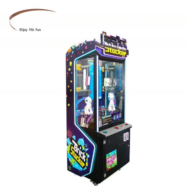 Close-up of prize mechanism in arcade machine