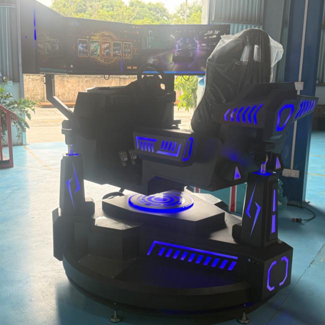 Close-up of Dreamland racing simulator cockpit