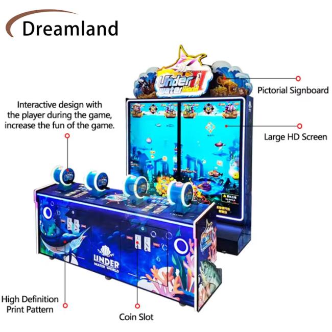 Side view showing player controls of fishing game