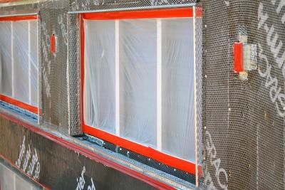 China PE Stucco Tape long terms uv proofed with synthetic high-tack adhesive for sale