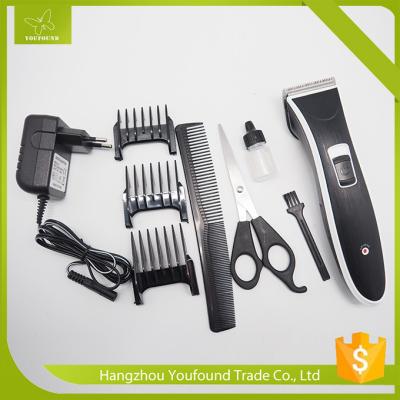 China Z-303 Rechargeable Battery Hair Cutter Set with 3 Guide Combs Professional Hair Trimmer for sale