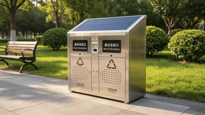 China Intelligent Lighting Smart Waste Bin Double Bin Solar Powered Smart Garbage Bin Sensor Lid for sale