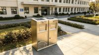 China Sensor Lid Solar Powered Trash Can Plaza Smart Rubbish Bin Automatic Compression for sale