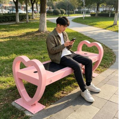 China Bluetooth Speaker Smart Solar Powered Bench USB Charging Solar Bench Charging Station Smart Lighting for sale