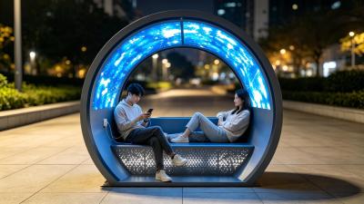 China Outdoor Smart Solar Bench Wireless Charging USB Charging Bluetooth Speaker Smart Lighting Heating for sale
