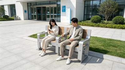 China Smart Lighting Solar Powered Benches Mosquito Control WiFi Benches Customizable for sale