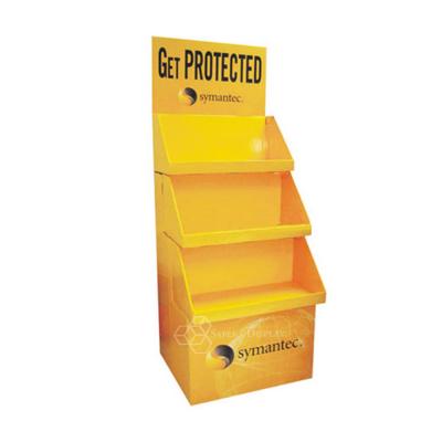 China Paper Material Custom Cardboard Floor Displays stand 3 tier cardboard display for sale