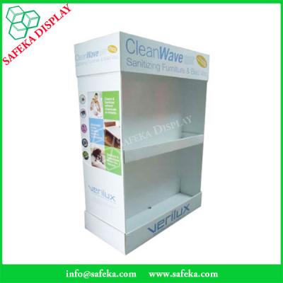 China 2 tier printing supermarket floor display stand corrugated health products display shelves for retail stores for sale