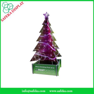 China Tree shape Point of sale Shelf stand corrugated display stand Recyclable paper Free Standing Display Unit for Christamas for sale