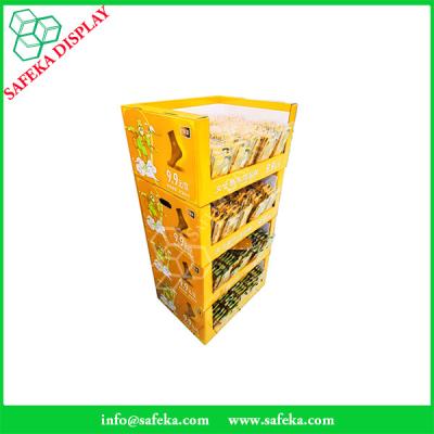 China Portable shelves corrugated merchandise display shelf cardboard stackable display case for socks for sale